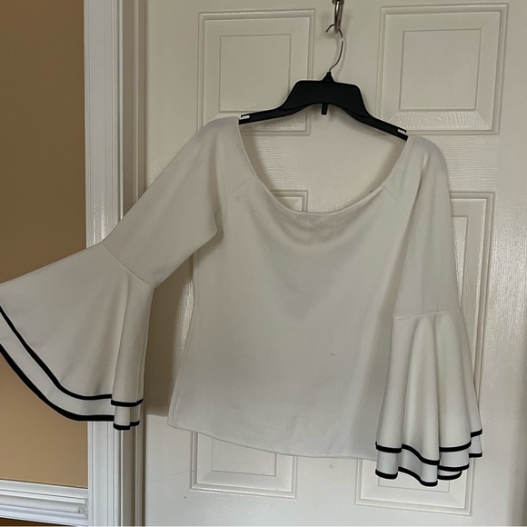 Bar III | Tops | White Top With Flare Arms | Poshmark